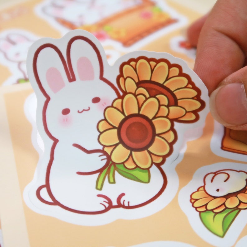 Happy Spring Buns Sticker Sheet by Thebunbunshop - Etsy