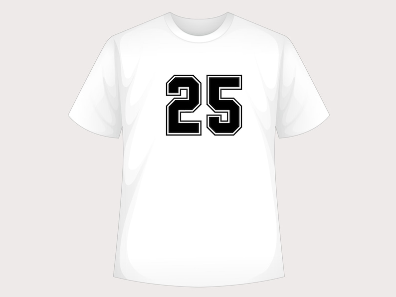 Sport Jersey Numbers SVG: Printable Birthday Numbers (digital Download ...