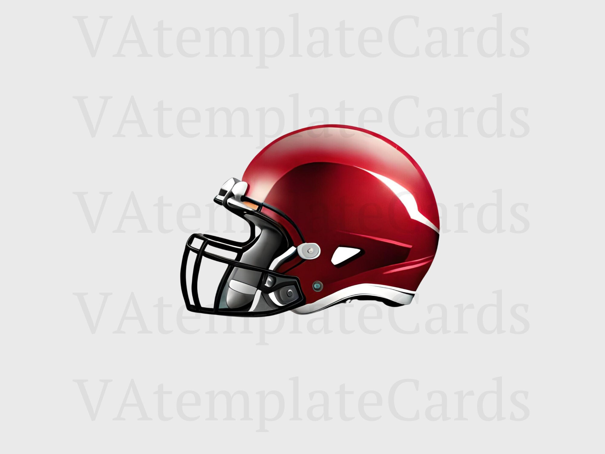 Red Football Helmet PNG: Print Design, Sublimation (digital Download ...