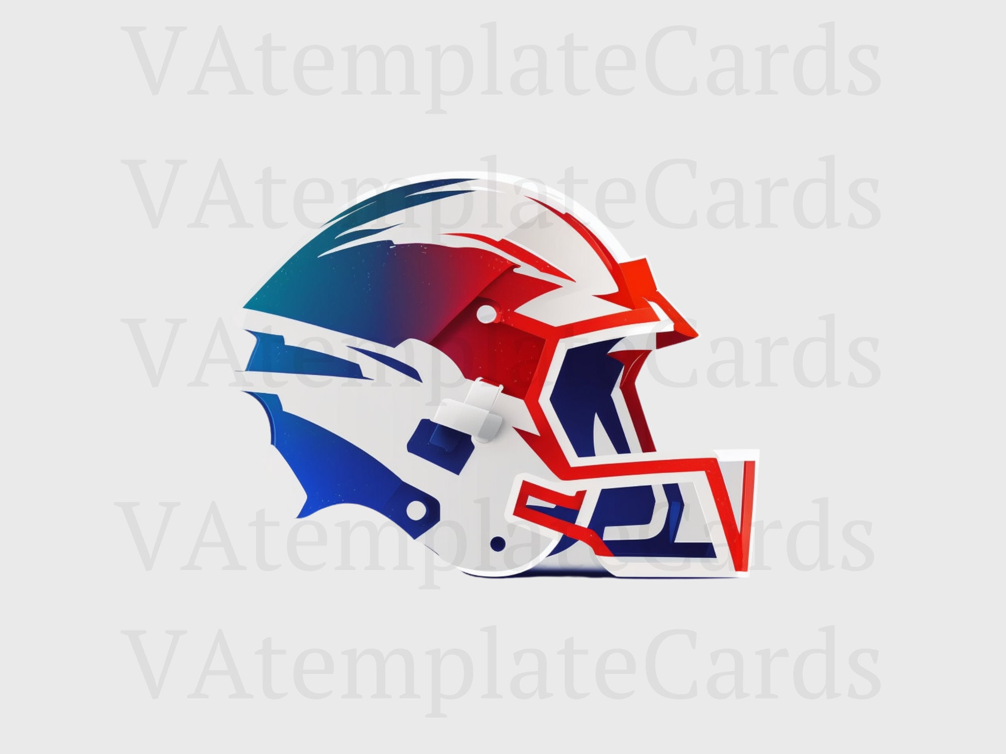 Football PNG, Football Helmet White Red Blue PNG, Sublimation Design ...