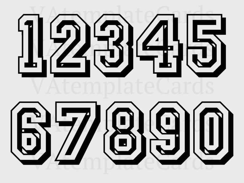 Digital Numbers SVG, Sport Team Jersey Numbers SVG, Birthday Numbers ...