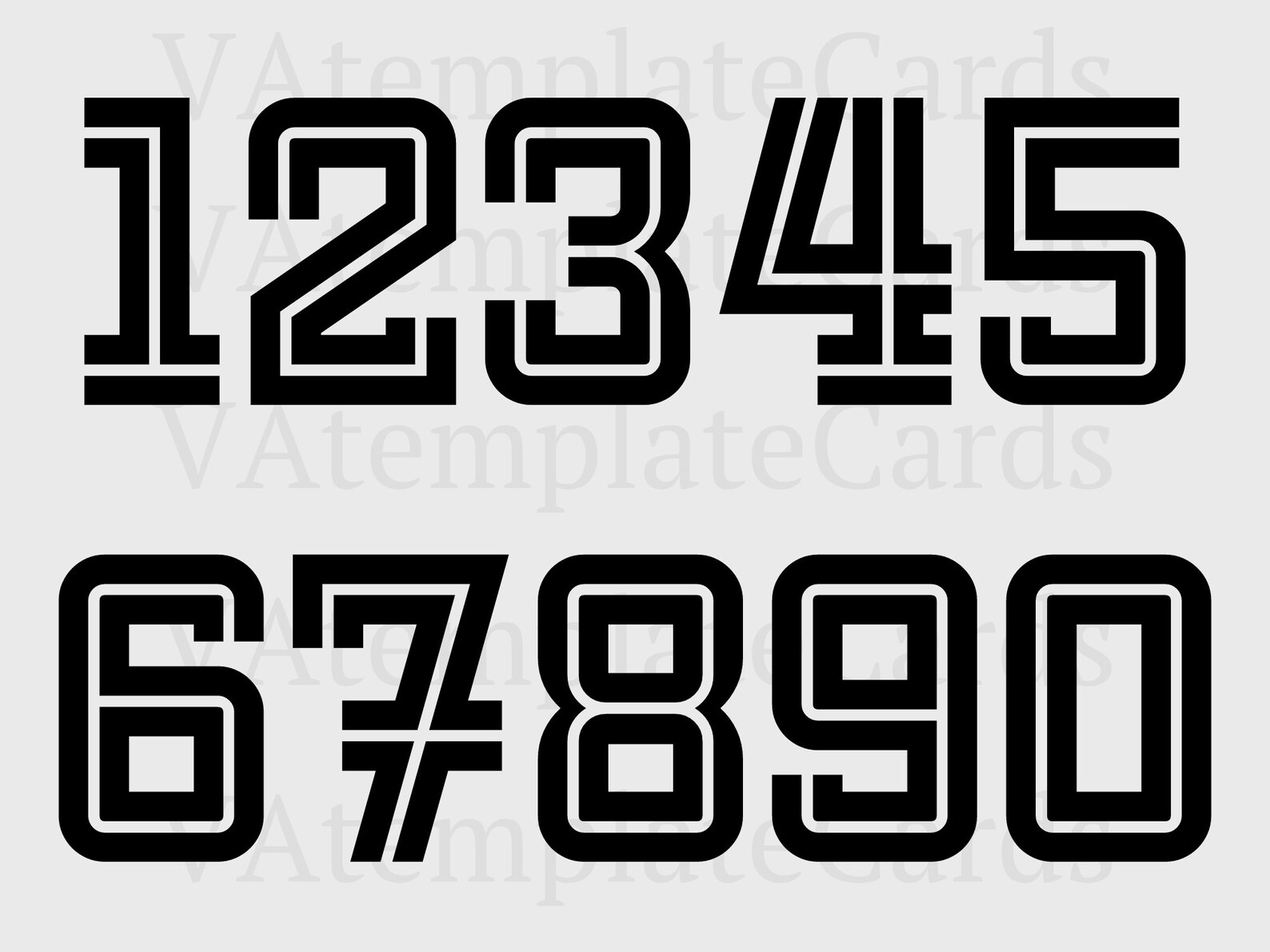 Sport Jersey Numbers SVG, Digital Numbers SVG, Birthday Numbers PNG ...