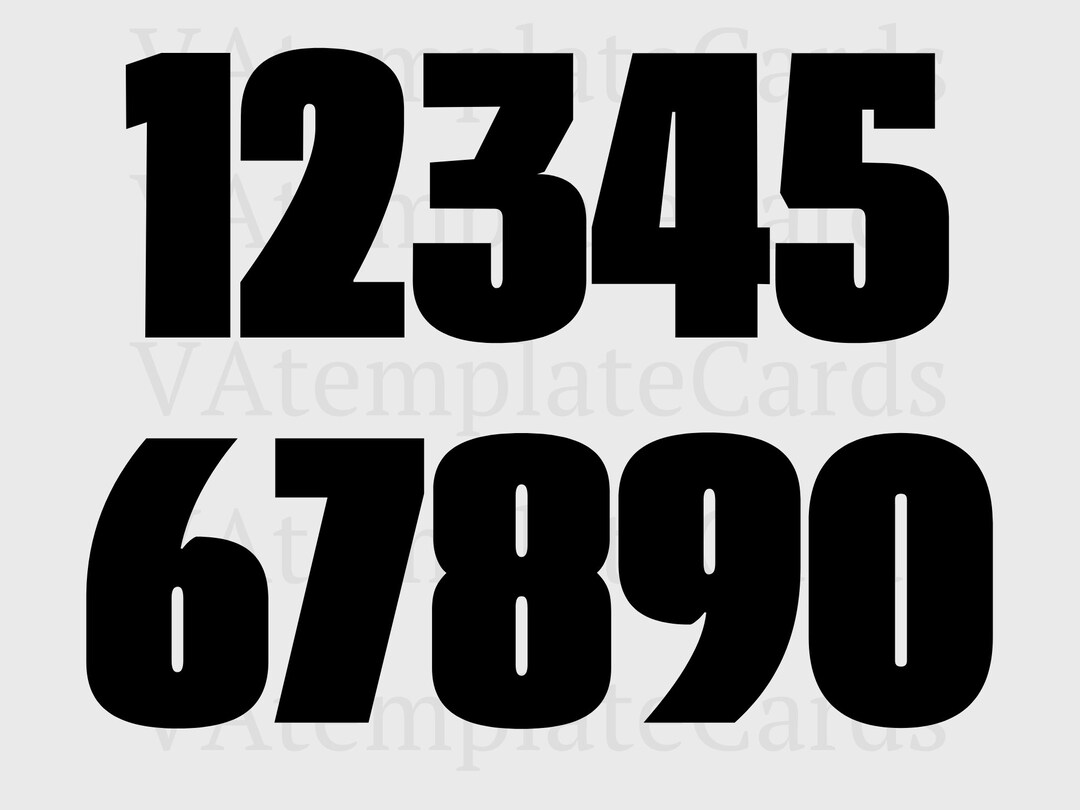 Birthday Numbers SVG, Sport Jersey Numbers PNG, Digital Numbers SVG ...