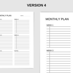 Monthly Planner Printable Landscape, Monthly Organizer, Desk Planner ...