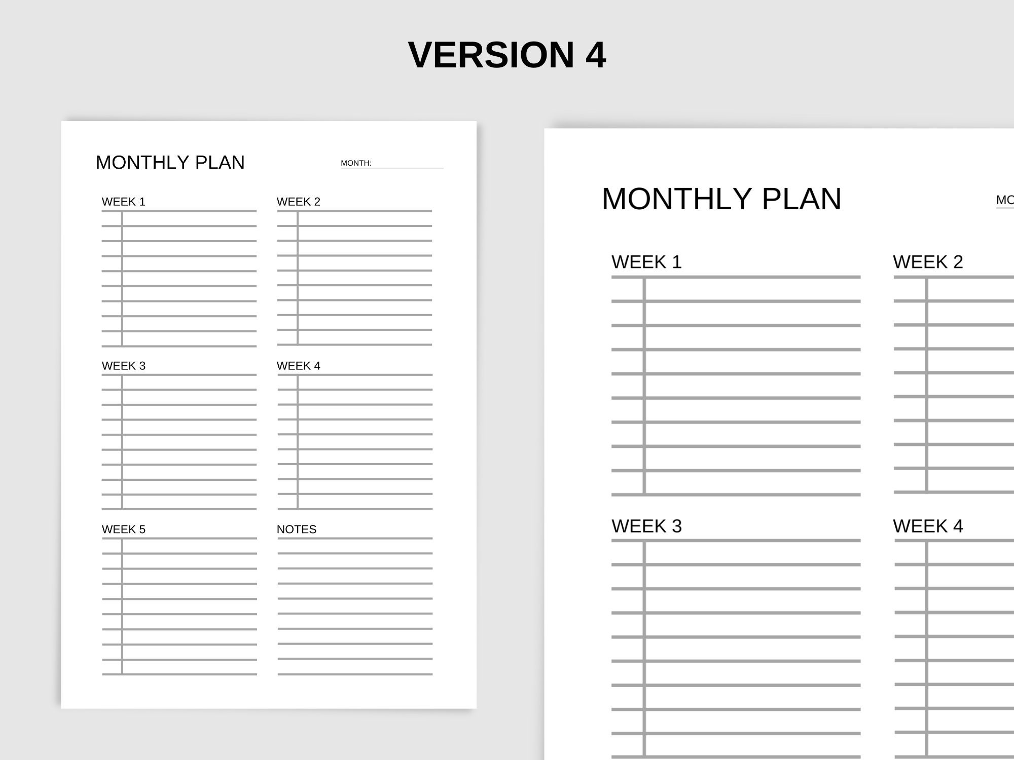 Monthly Planner Printable Landscape, Monthly Organizer, Desk Planner ...