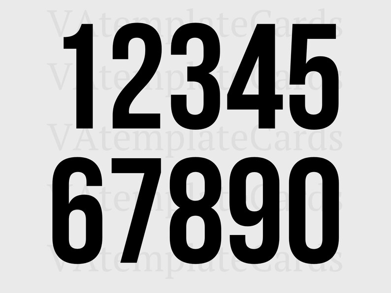 Sports Jersey Numbers SVG, Birthday Numbers PNG, Black Plain Numbers ...
