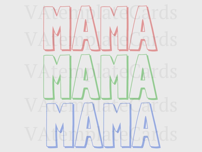 Mama Shirt Design SVG PNG, Mama Text in Three Colors Design SVG ...