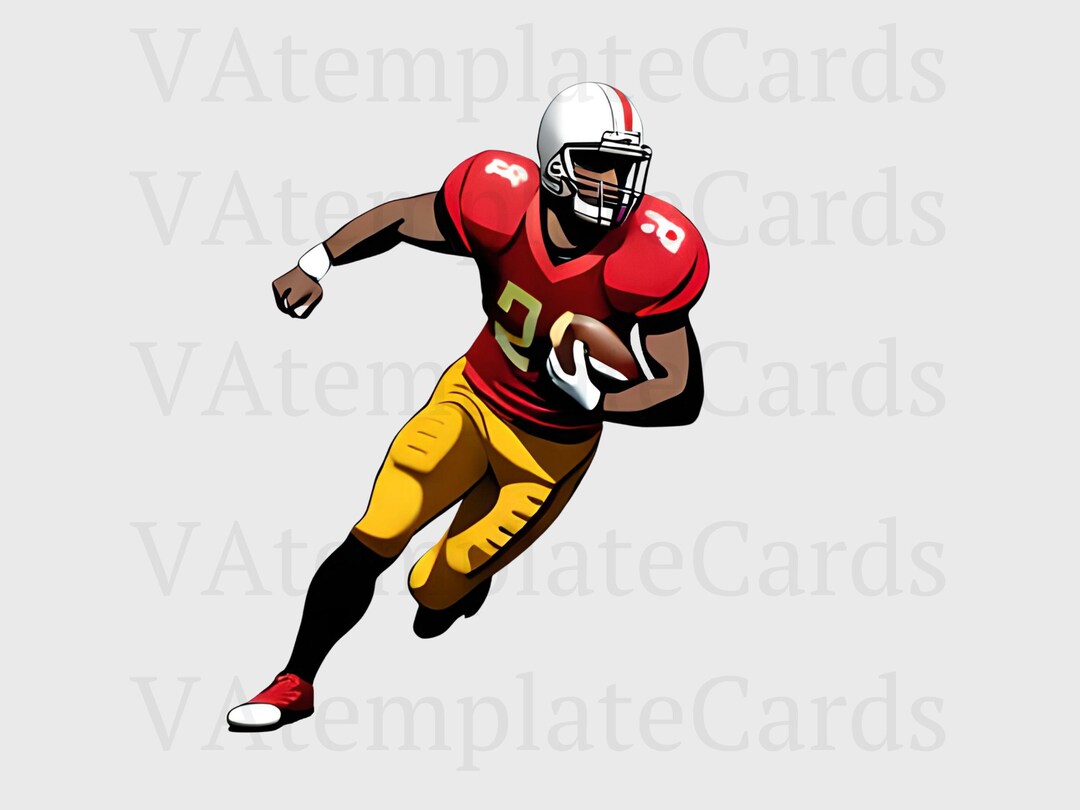 Football Player in Red and Yellow PNG, Football PNG, Sublimate Football ...