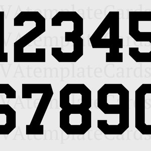 Sport Jersey Numbers: Digital SVG PNG Files (printable) - Etsy