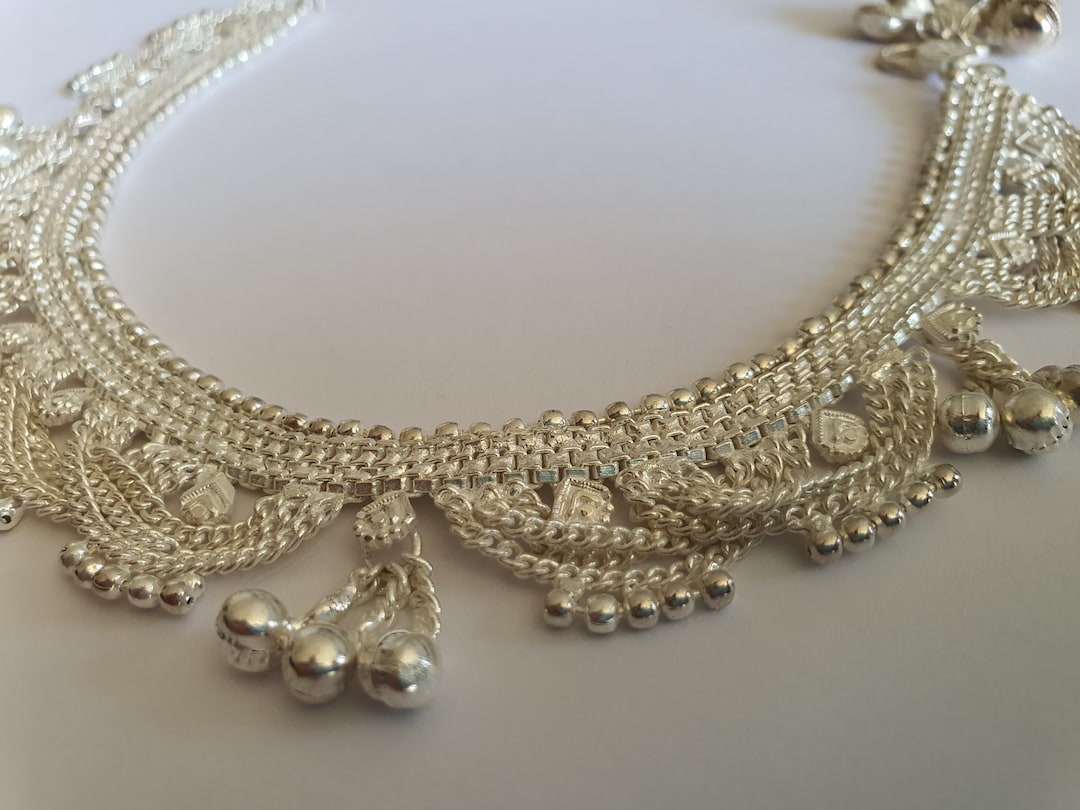 Silver Bell Indian Anklets, Silver Ankle Bracelet, Traditional Payal ...