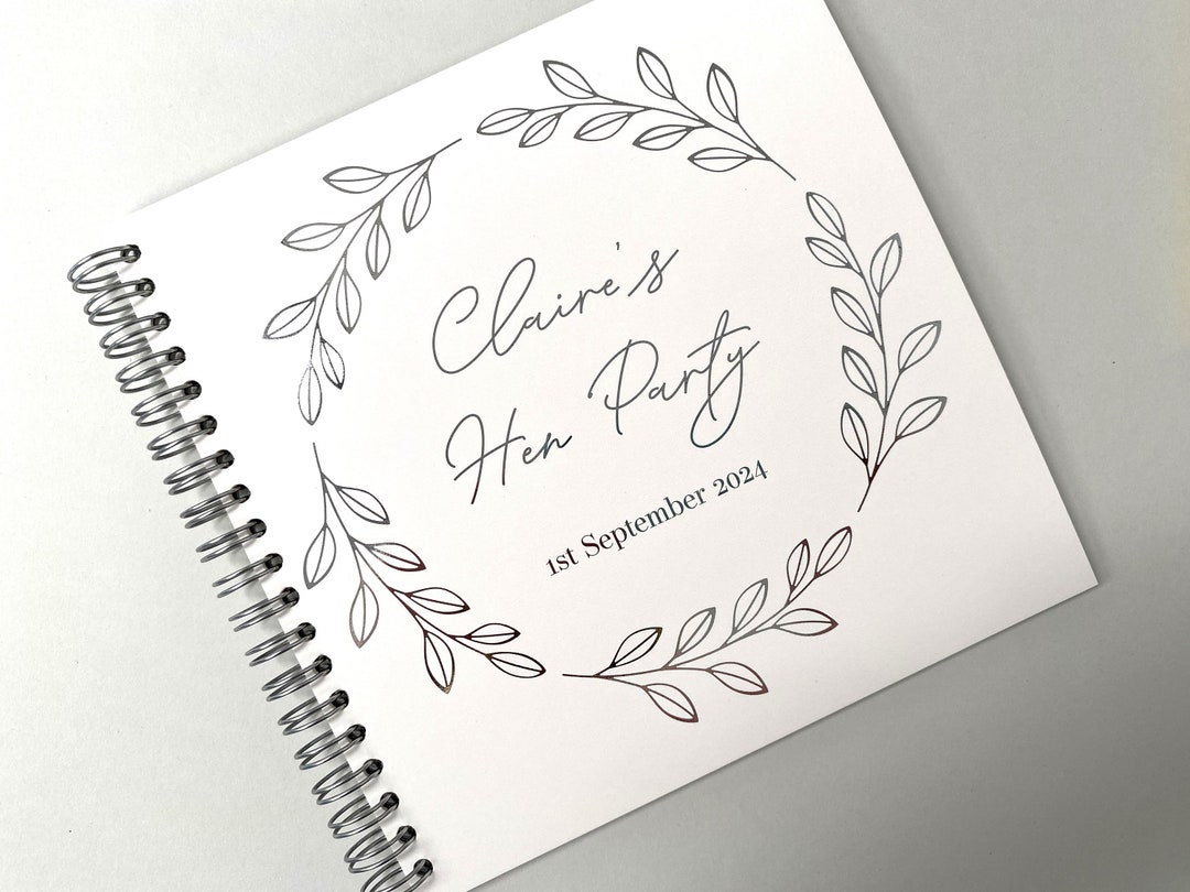 Personalised Hen Party Scrap Book Silver Foiled, Hen Do Guest Book ...