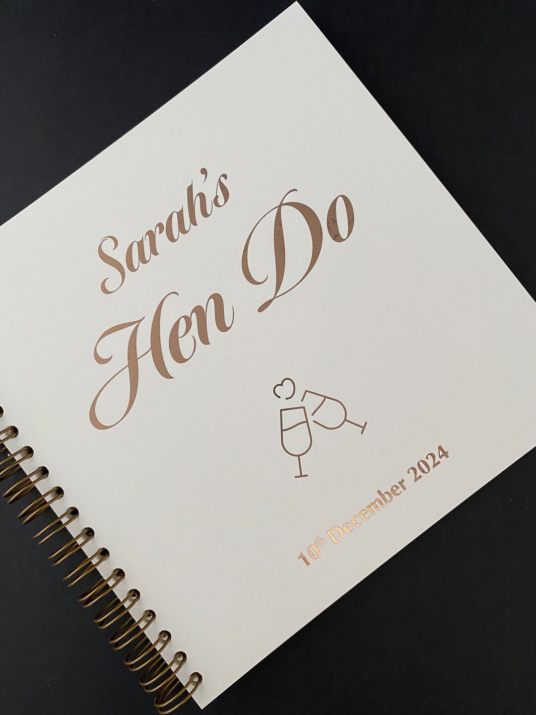 Personalised Hen Party Scrap Book Rose Gold, Hen Do Guest Book, Bridal ...