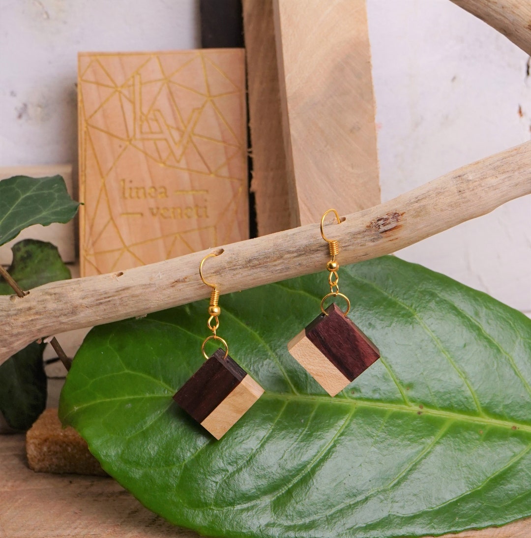 Square-shaped Gold Metal and Handmade Wood Buckles - Etsy