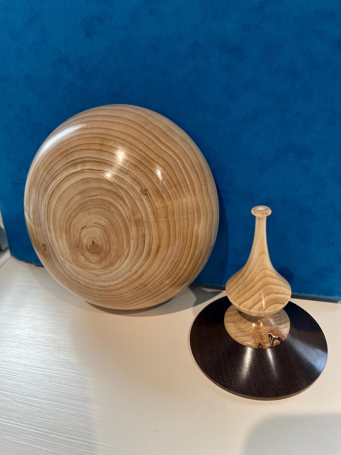 Hand Turned Wooden Lidded Pot With Finial. Sycamore Pot and Finial ...