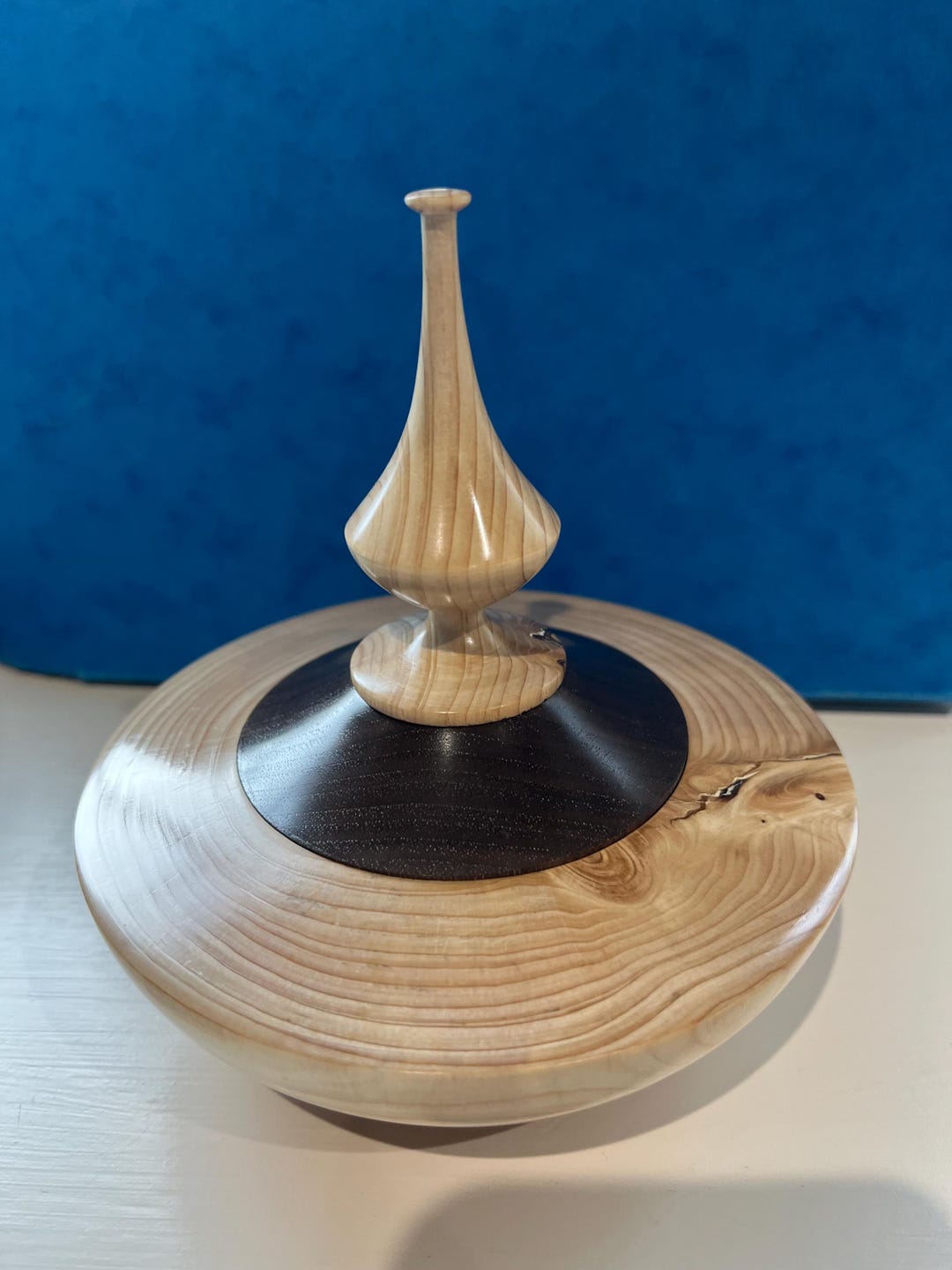Hand Turned Wooden Lidded Pot With Finial. Sycamore Pot and Finial ...