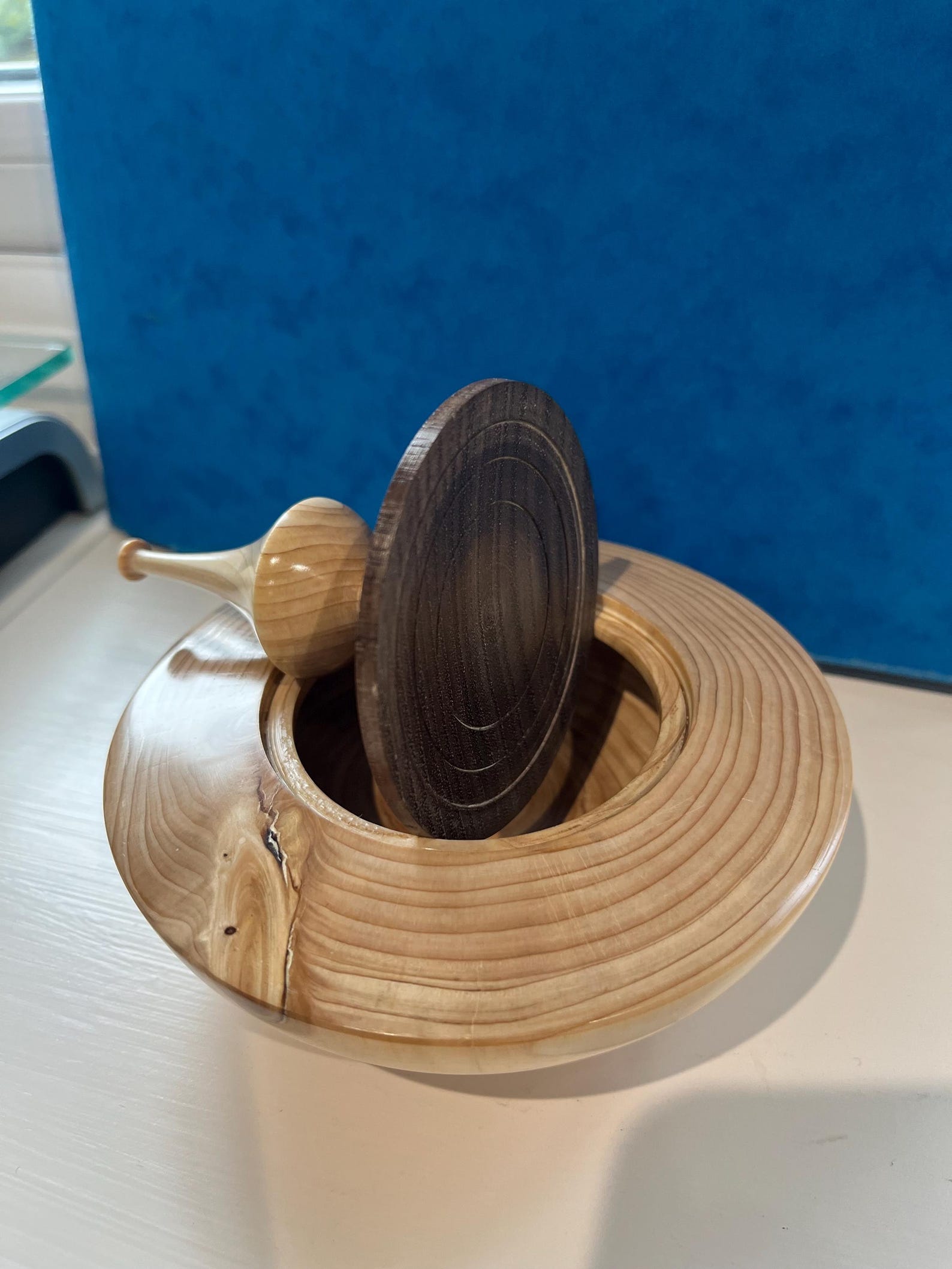 Hand Turned Wooden Lidded Pot With Finial. Sycamore Pot and Finial ...