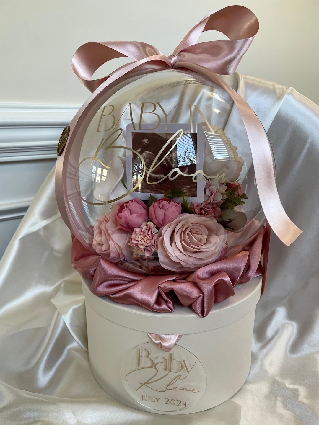 Floral Baby Announcement Balloon , Baby in Bloom , Baby in Bloom Baby ...