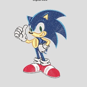 2 Versions Sonic Hedgehog Embroidery Design, Sonic, Embroidery Designs ...