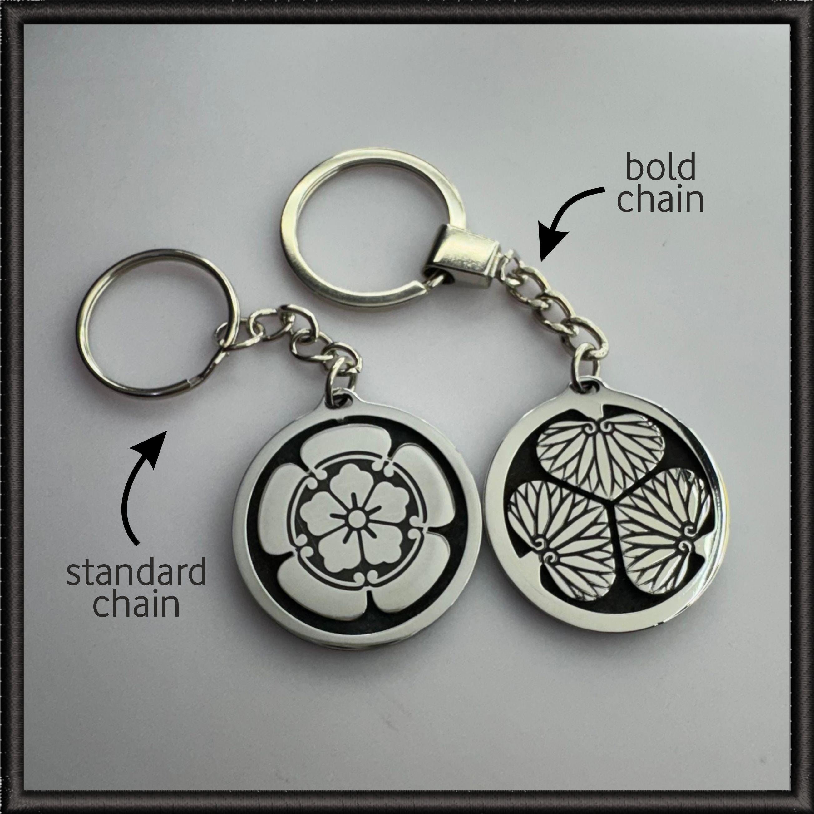 Japanese Kamon Samurai Crest Stainless Steel Keychain - Nobunaga Oda ...