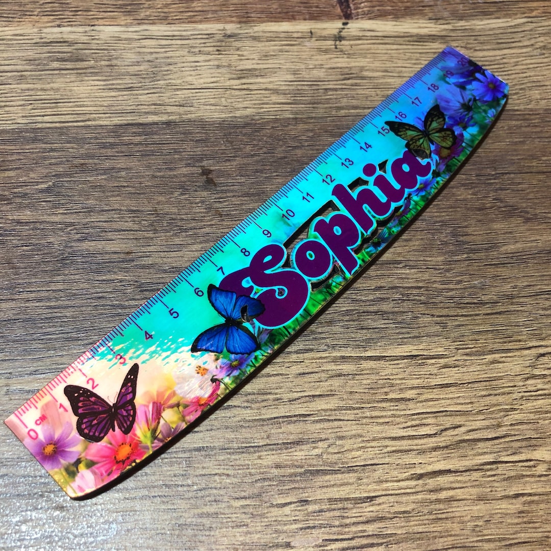 Butterflies Full Color Name Rulers. Custom Rulers - Etsy