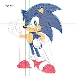 2 Versions Sonic Hedgehog Embroidery Design, Sonic, Embroidery Designs ...