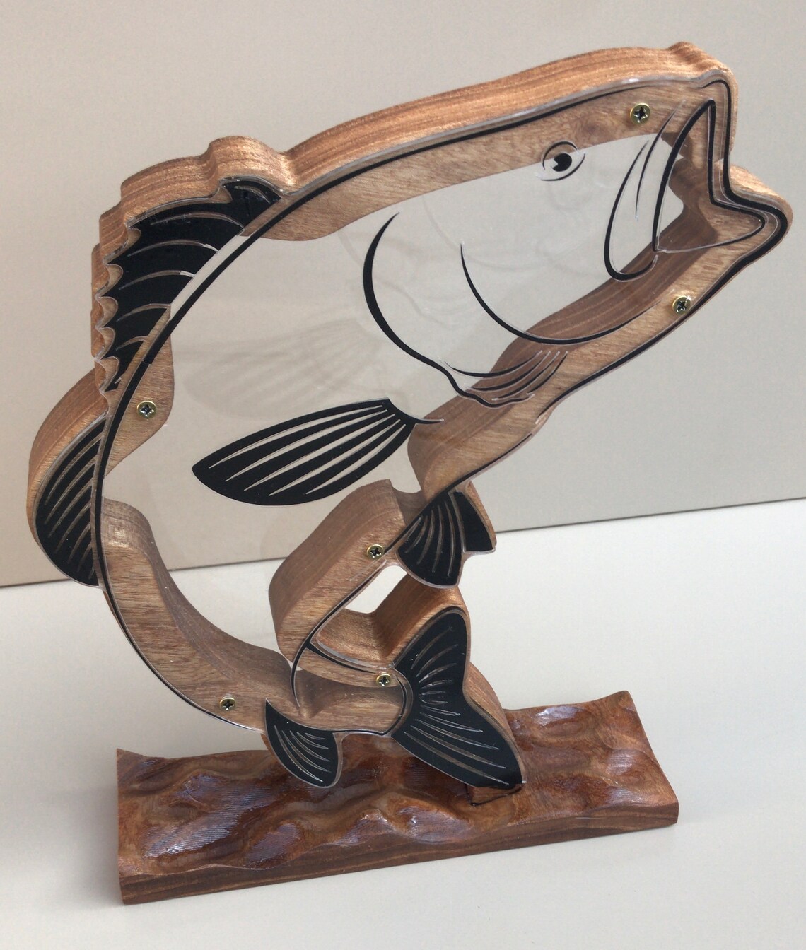 Wooden Coin Bank Fish Coin Bank Custom Piggy Bank. Elm Wood. - Etsy