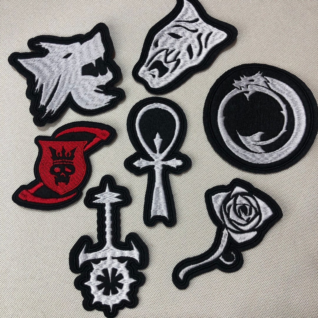 Vampire Cross Patch Embroidered Vampire Ankh Symbol Vampiric Logo ...