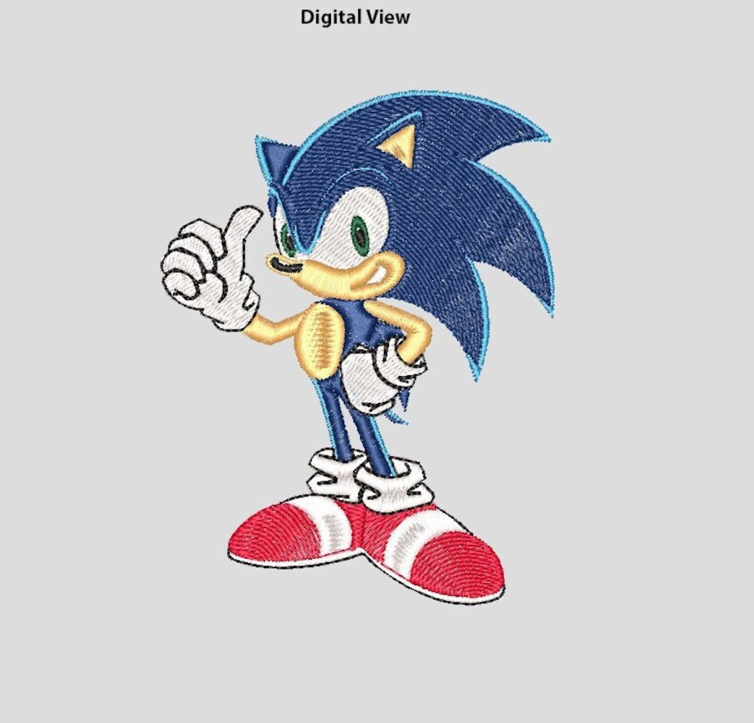 2 Versions Sonic Hedgehog Embroidery Design, Sonic, Embroidery Designs ...