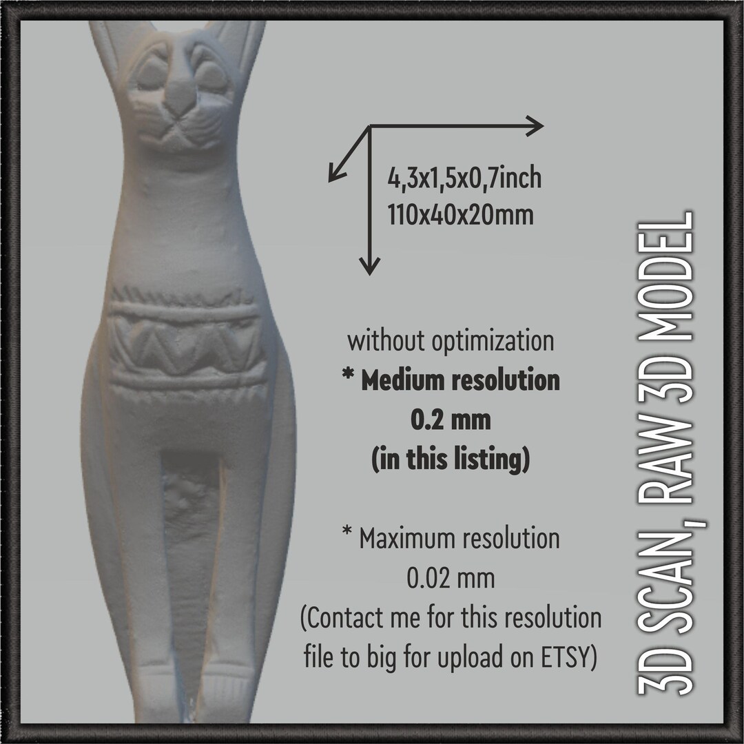 3D Scan Model of Egyptian Cat Figurine. 3D Model for 3D Print - Etsy