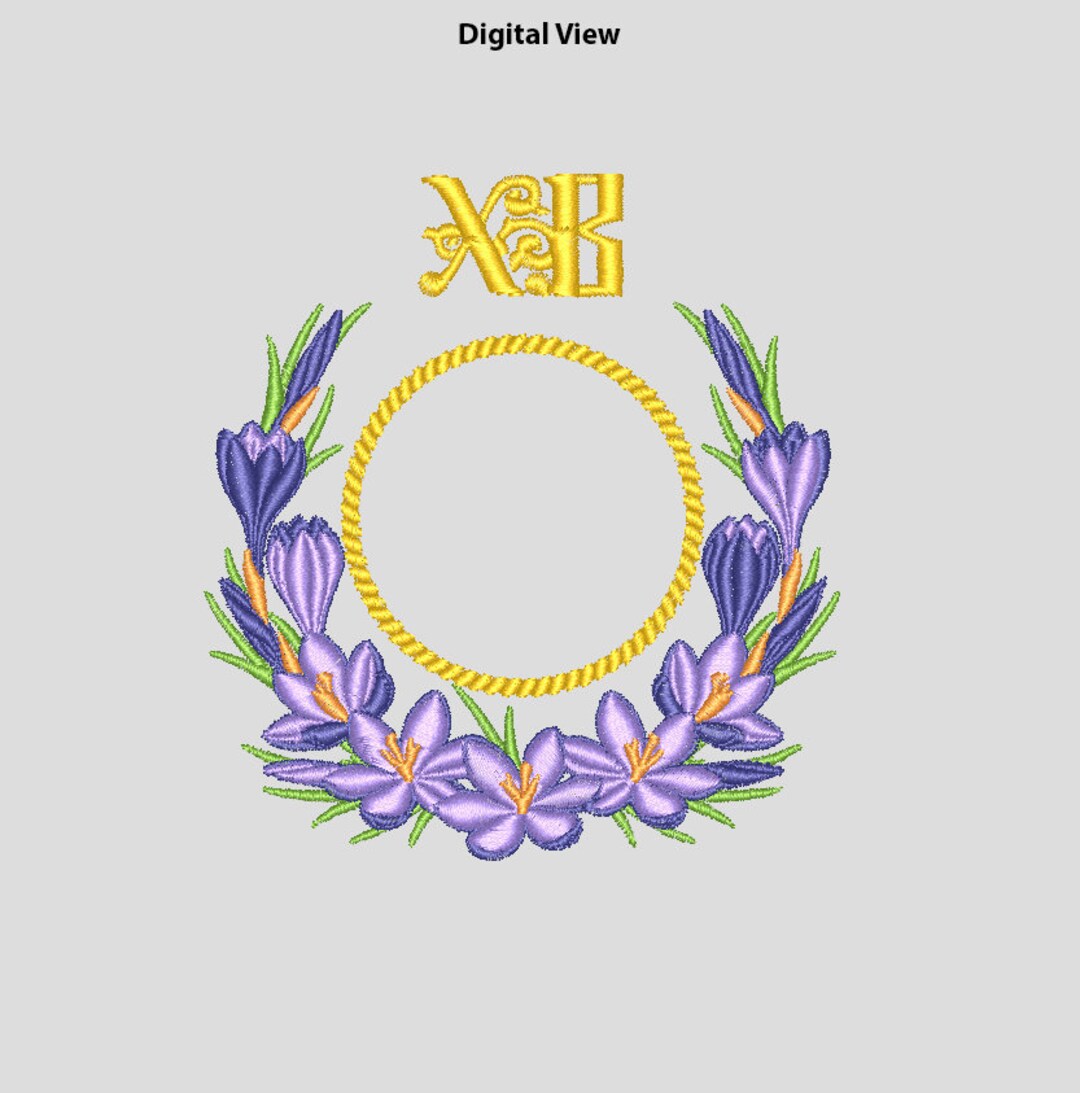 3 Versions Crocus Flower Embroidery Design, Happy Easter Embroidery ...