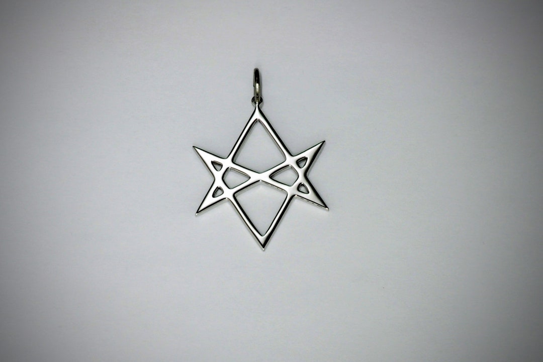 Unicursal Hexagram Symbol Necklace Stainless Steel Pendant Thelema ...