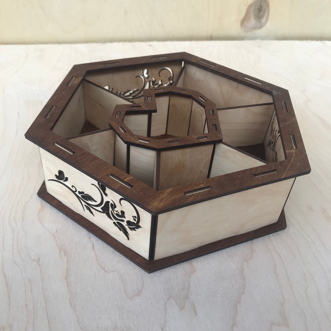 Gift Box Heart Octagon Laser Cut Files Cnc Files Dxf Files - Etsy