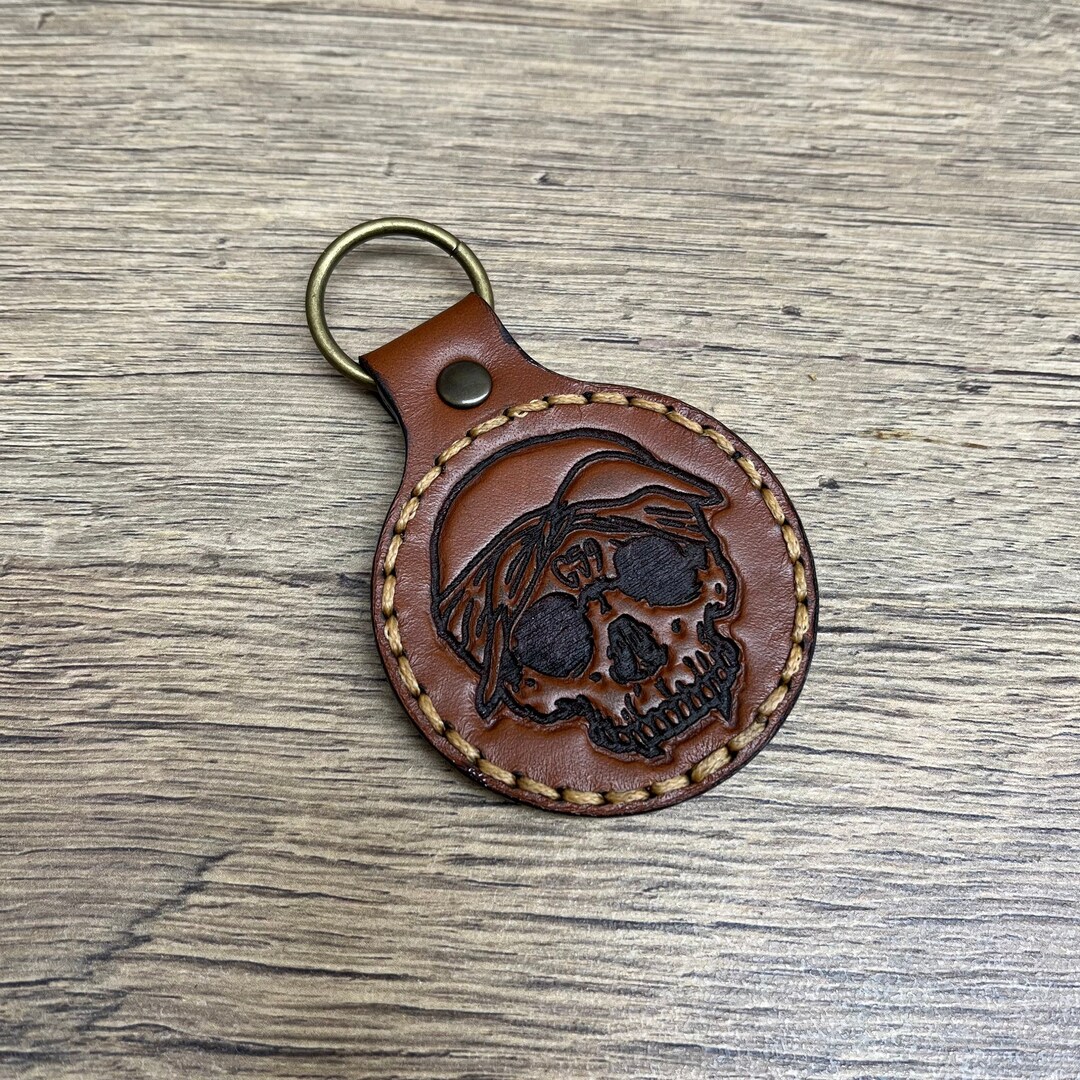 G59 Scull Keychains Are Handmade From Vegetable Tanned Genuine Leather ...