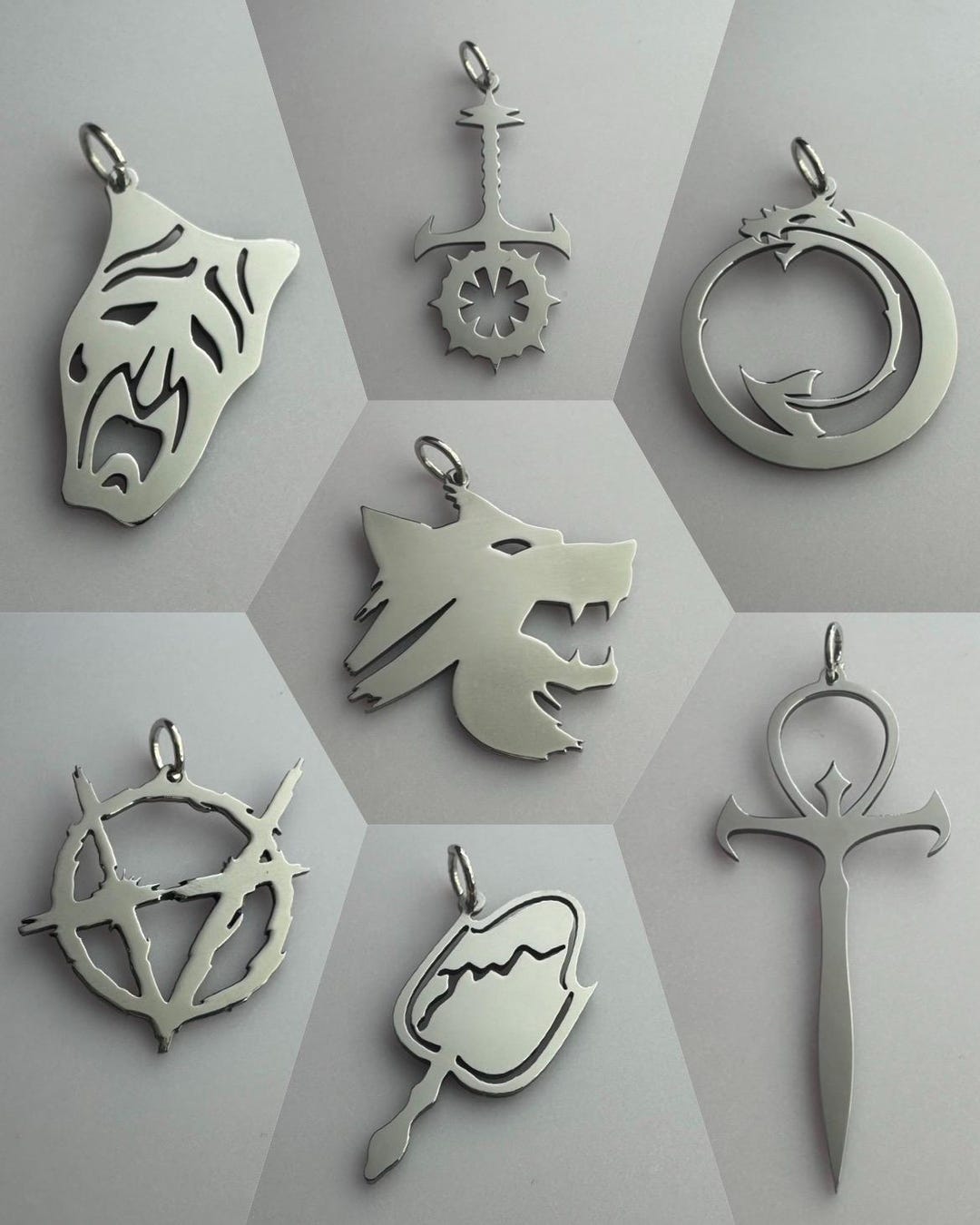 Vampire Cross Necklace Stainless Steel Pendant Vampire Ankh Symbol ...