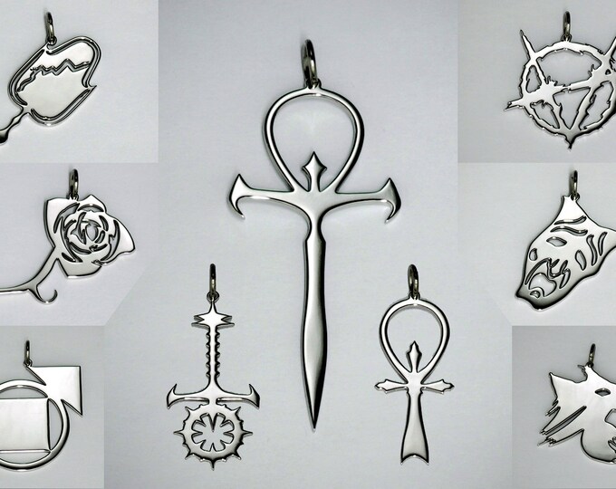 Vampire Cross Necklace Stainless Steel Pendant Vampire Ankh Symbol ...