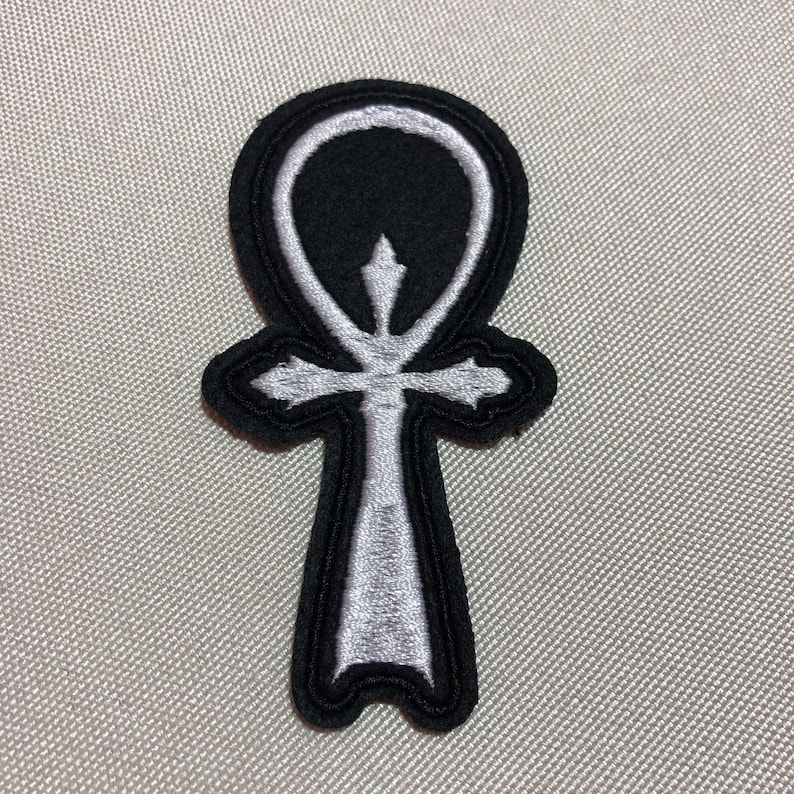 Vampire Cross Patch Embroidered Vampire Ankh Symbol Vampiric Logo ...