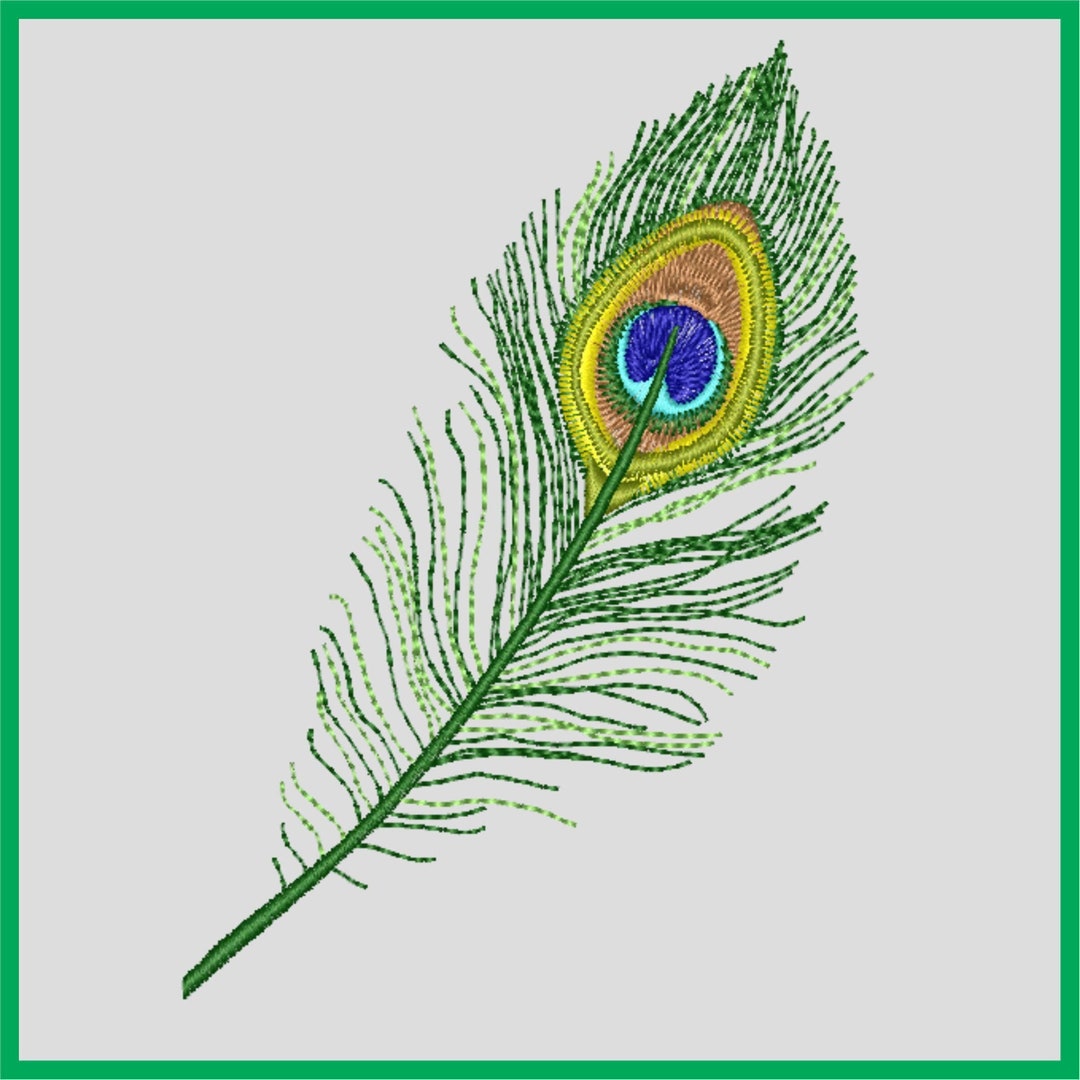 Peacock Feather Embroidery Design, Embroidery Files, Feather Embroidery ...