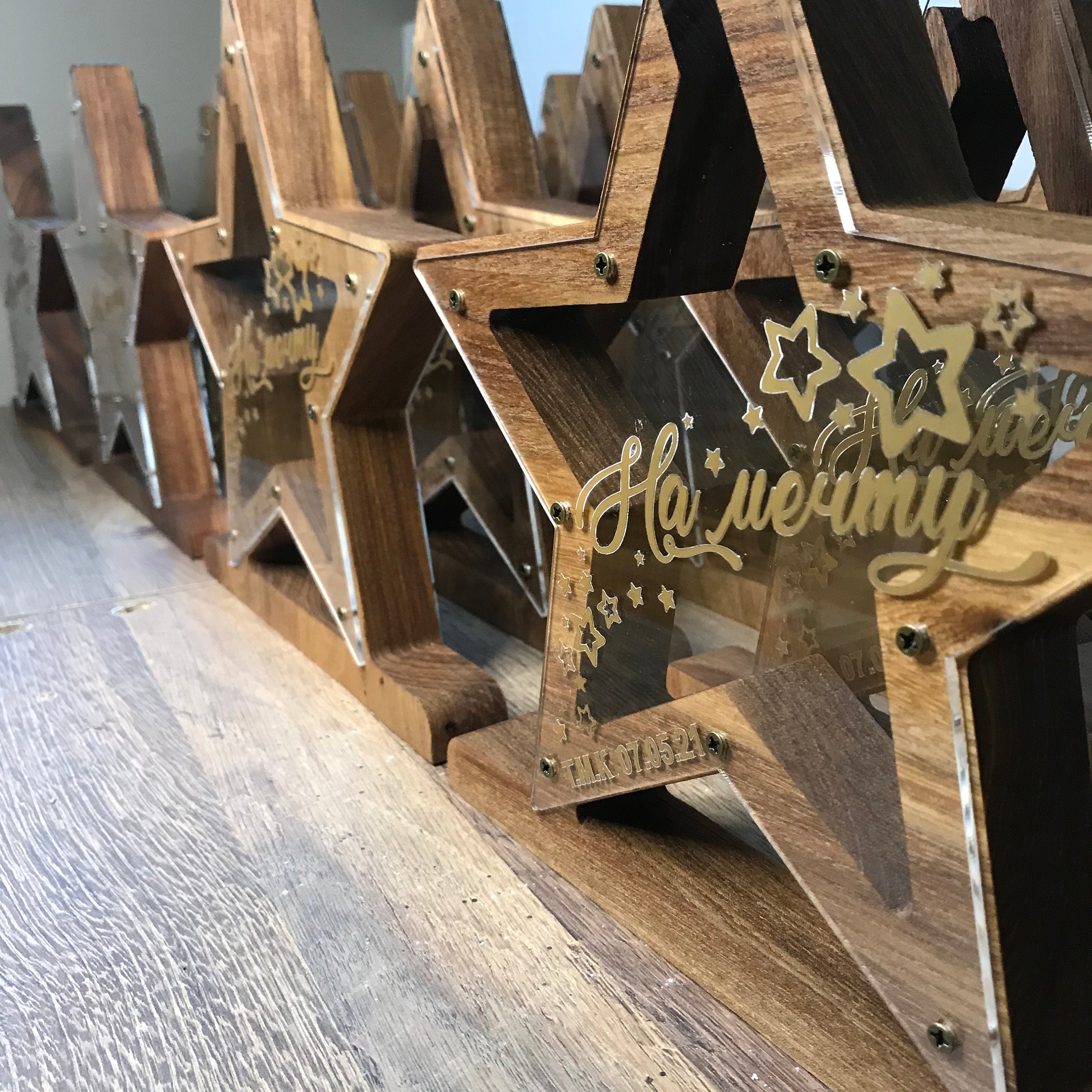 Wooden Coin Bank Star Coin Bank Custom Piggy Bank. Elm Wood. - Etsy