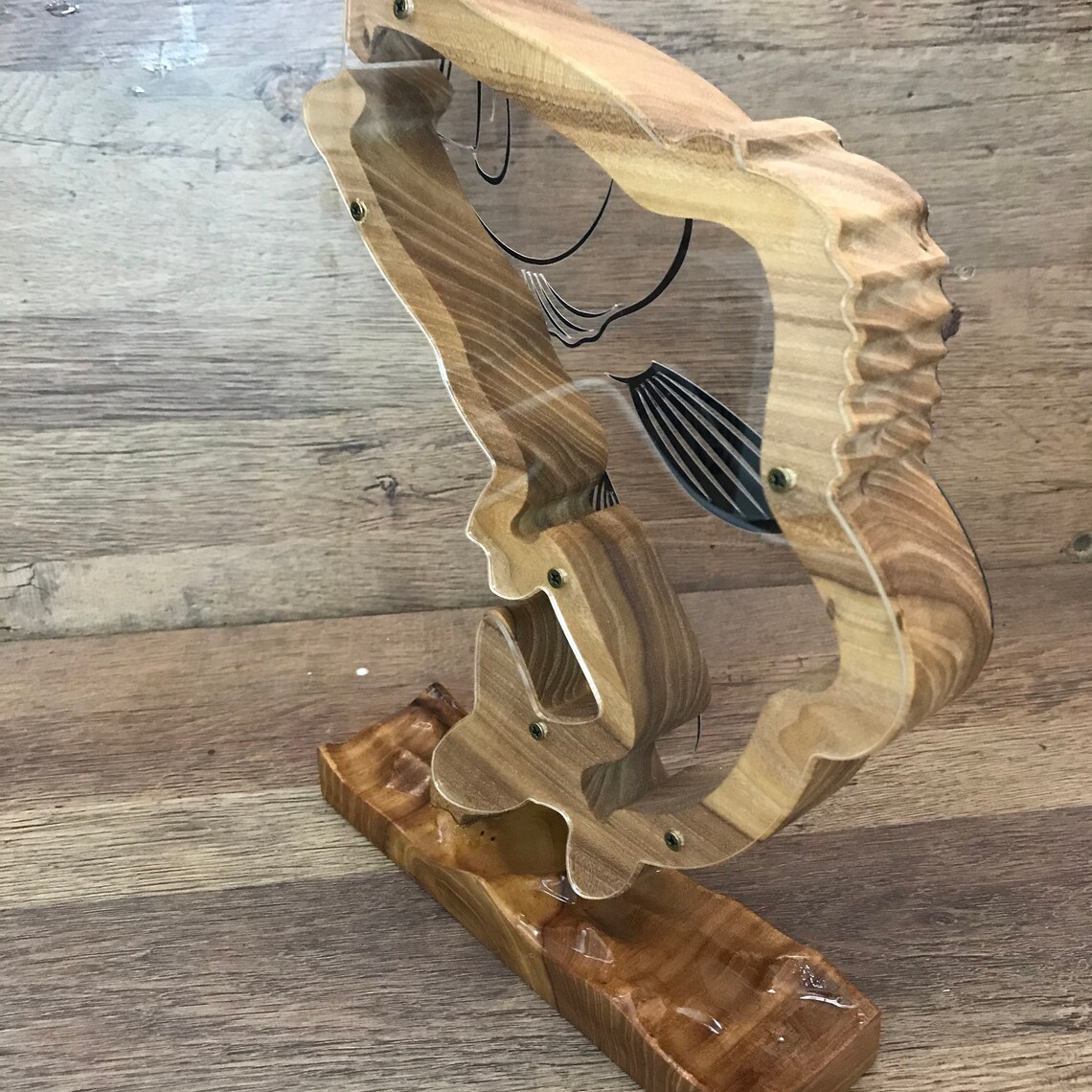 Wooden Coin Bank Fish Coin Bank Custom Piggy Bank. Elm Wood. - Etsy