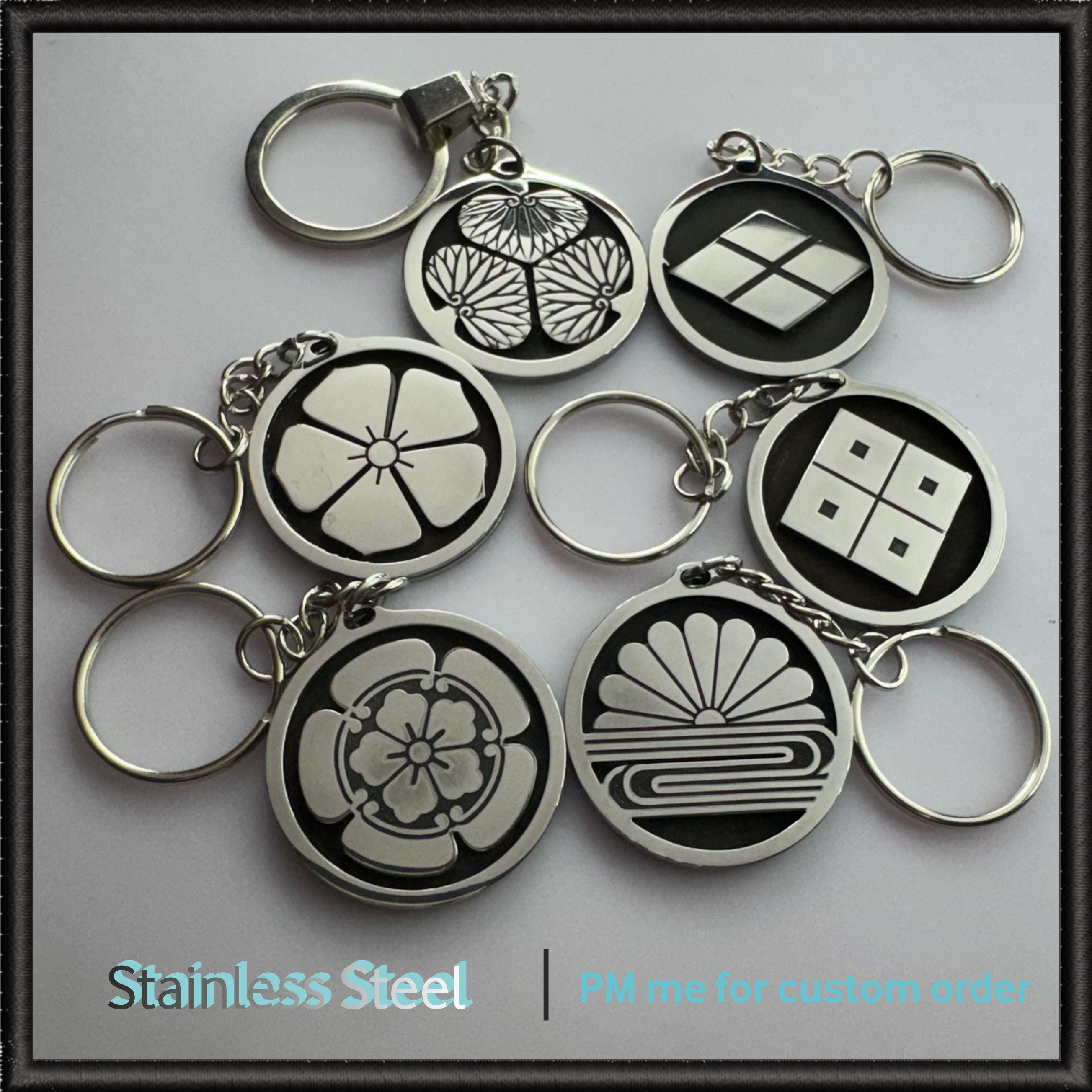 Japanese Kamon Samurai Crest Stainless Steel Keychain - Nobunaga Oda ...