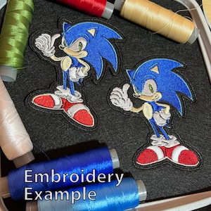 2 Versions Sonic Hedgehog Embroidery Design, Sonic, Embroidery Designs ...