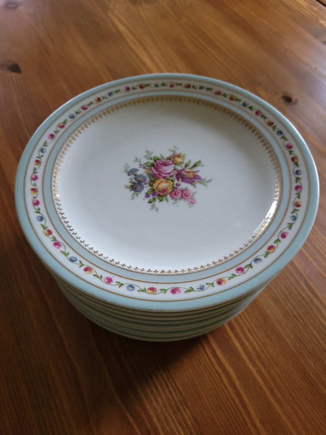 Raynaud Limoges, France Fine Porcelain Side Plates X 10 With Roses and ...