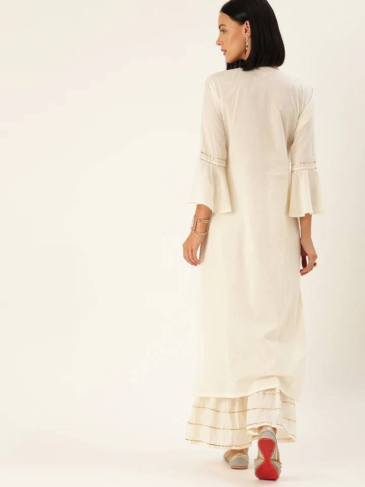 Kurta Set for Women Off-white Embroidered Kurta With | Etsy