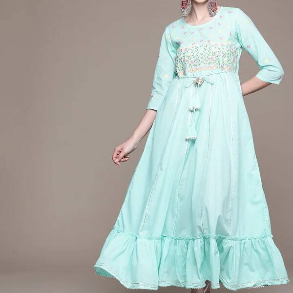 Turquoise Maxi Dress - Etsy