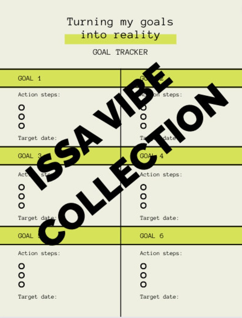 Goal Tracker Printable - Etsy