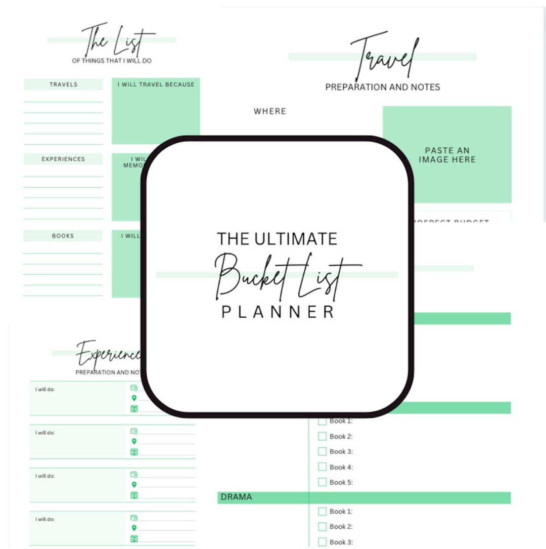 The Ultimate Bucket List Planner - Dream, Plan, Achieve! - Etsy