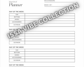 Minimal and Clean Outfit Planner Sheet - Etsy