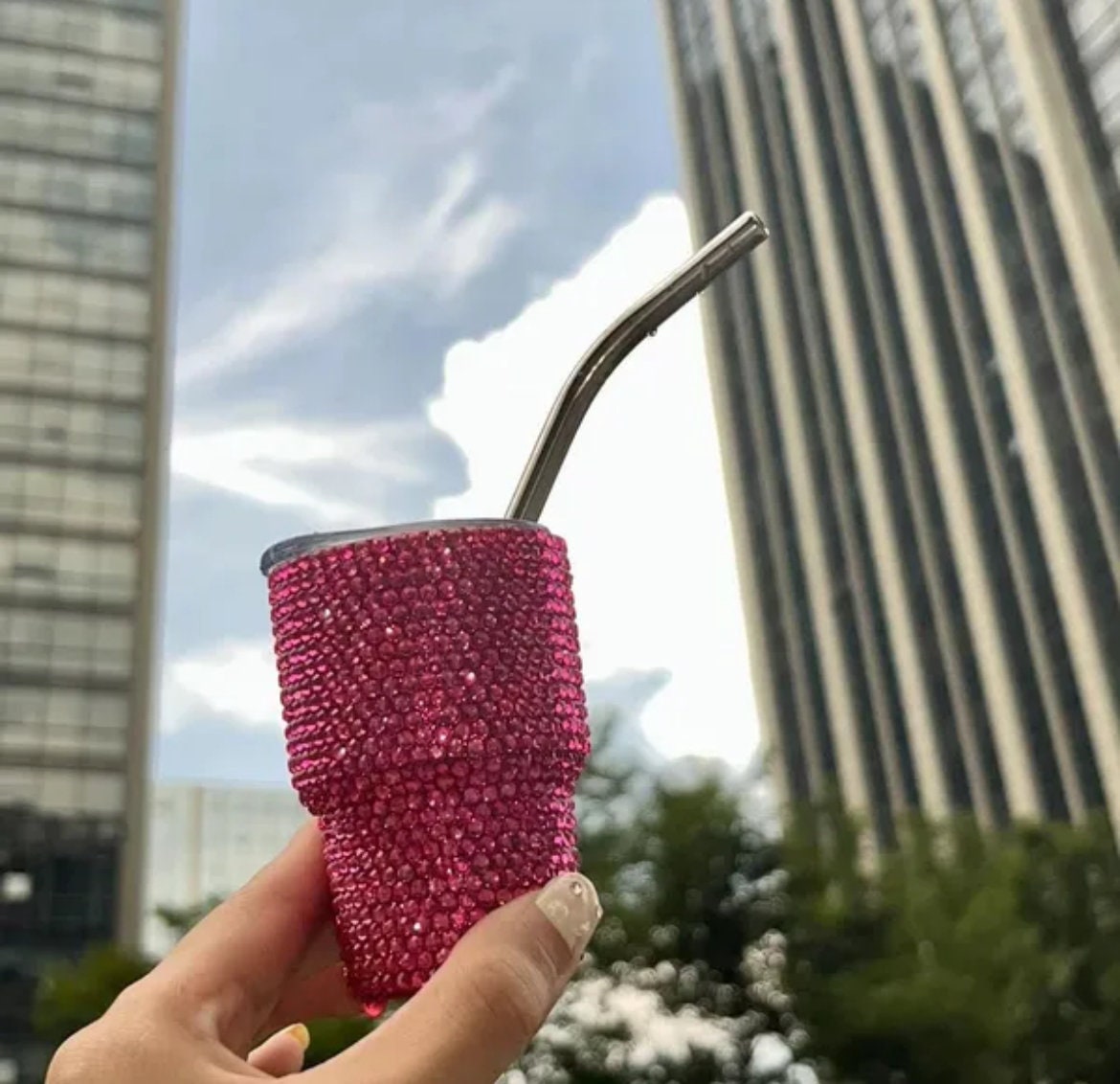 2 Oz Bling Tumbler Shot Glasses With Stainless Steel Straw - Perfect ...