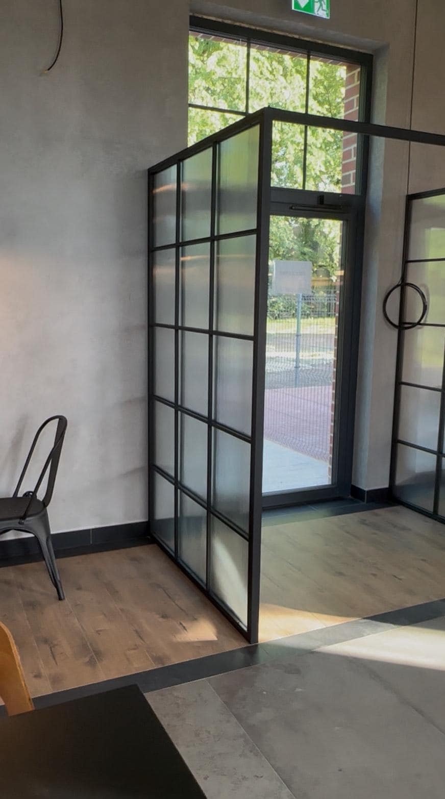 Custom Loft Glass Partition Wall | Metal Frame Fixed Panel Divider ...