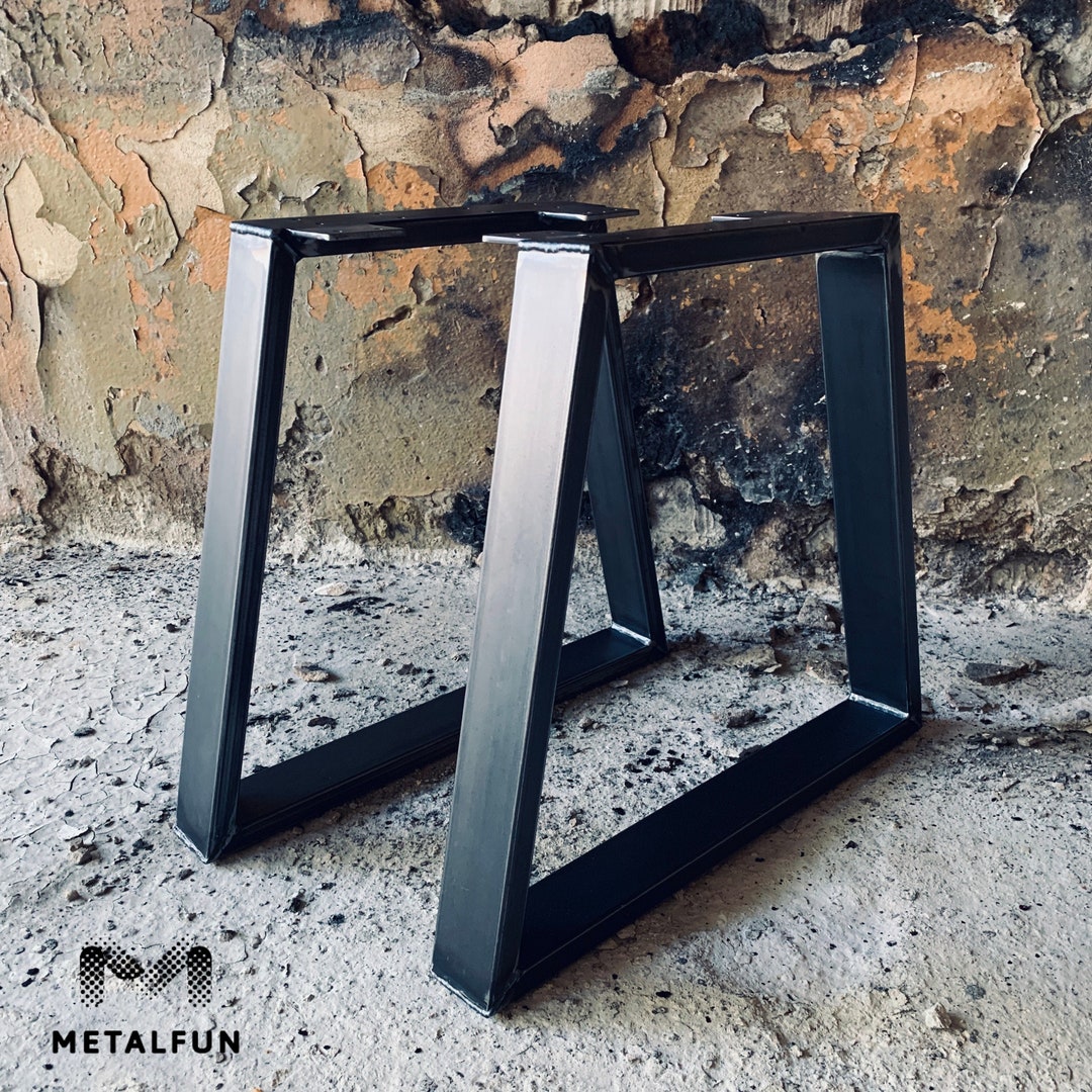 Bench Table Legs Bench Trapezoidal SET (2) Industrial LOFT Love Steel ...
